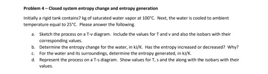 Solved Problem 4-Closed system entropy change and entropy | Chegg.com