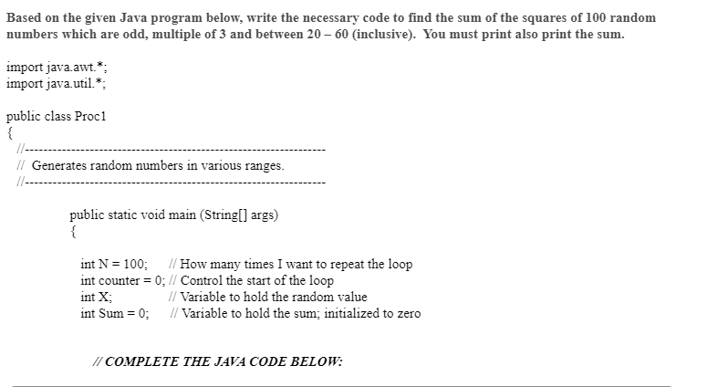 Solved Based On The Given Java Program Below Write The 