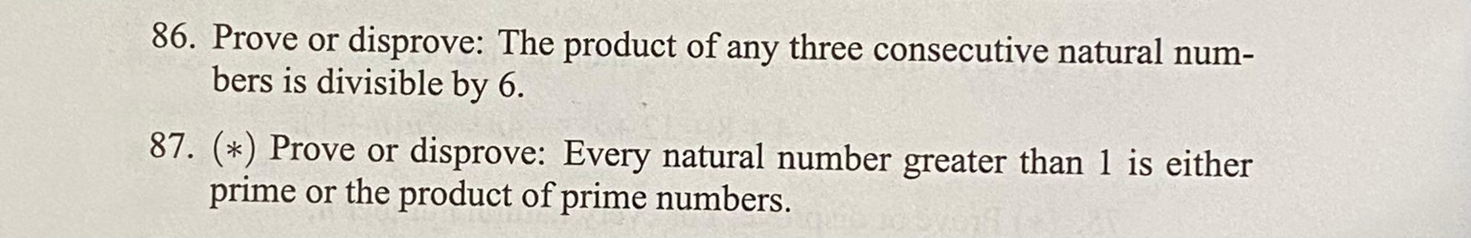 Solved 86. Prove or disprove: The product of any three | Chegg.com