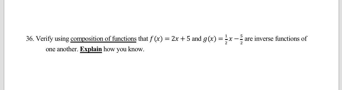 Solved 36. Verify using composition of functions that | Chegg.com