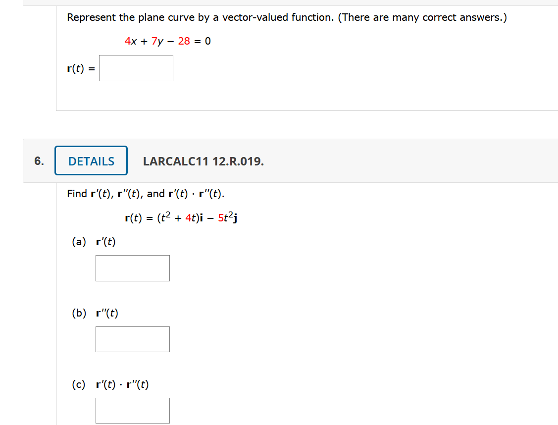 Solved Represent the plane curve by a vector-valued | Chegg.com