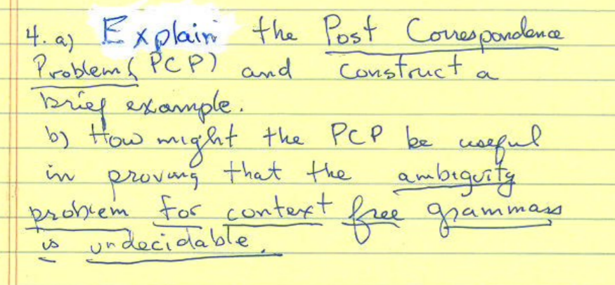 Solved 4. a) Explain the Post Correspondence Problems PCP) | Chegg.com