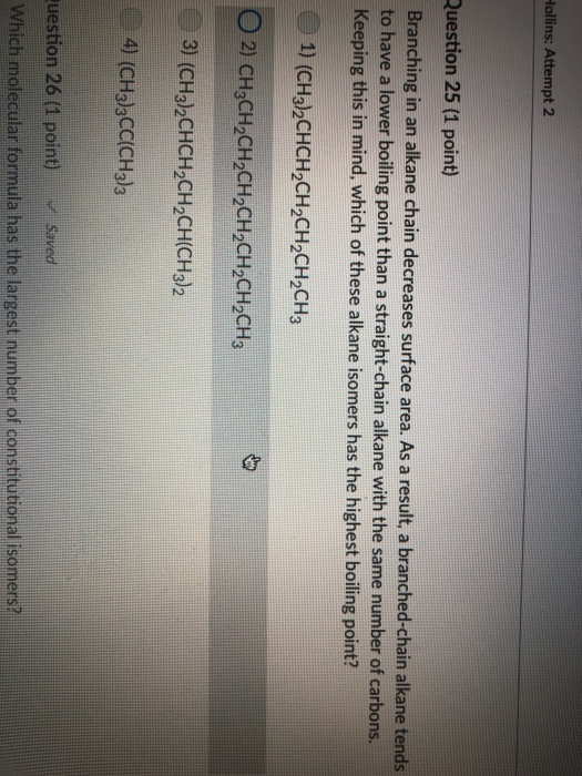 Solved ollins: Attempt 2 uestion 25 (1 point) Branching in | Chegg.com