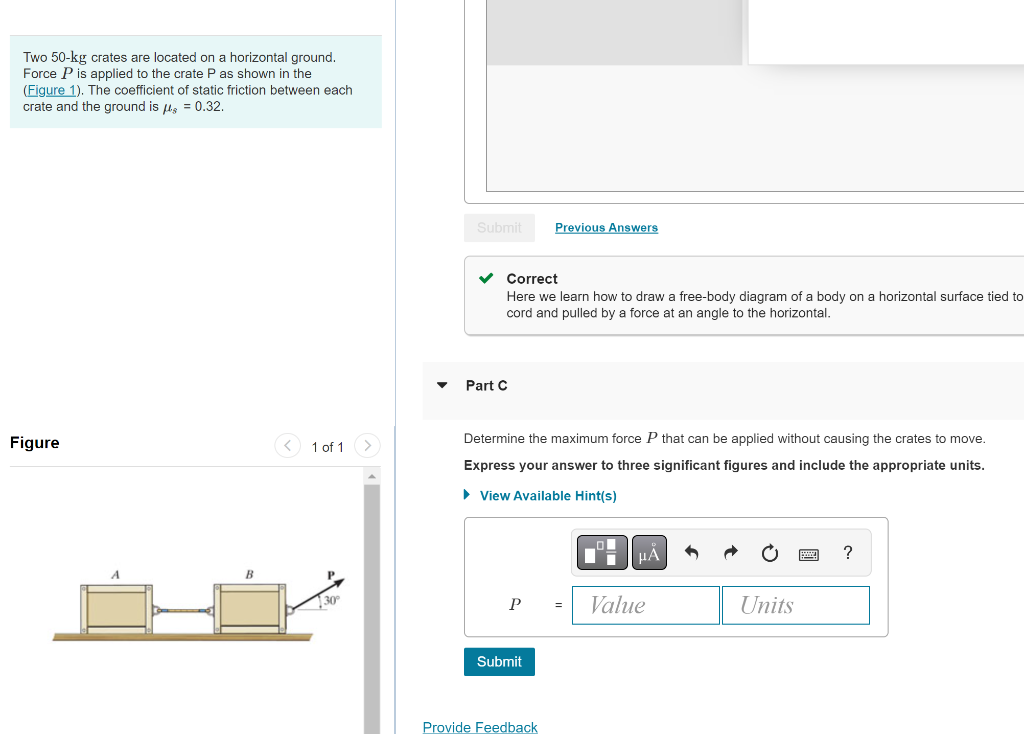 Solved Two 50−kg crates are located on a horizontal ground. | Chegg.com