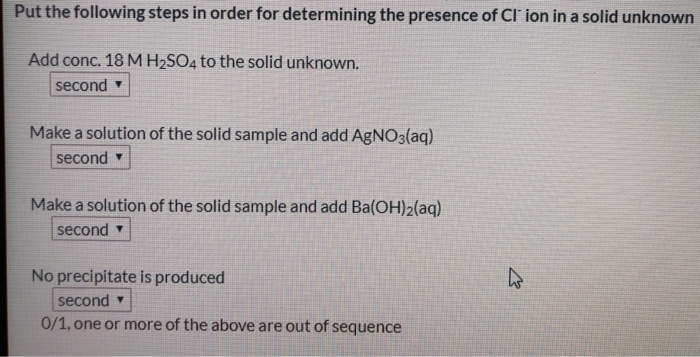 Solved Put The Following Steps In Order For Determining The