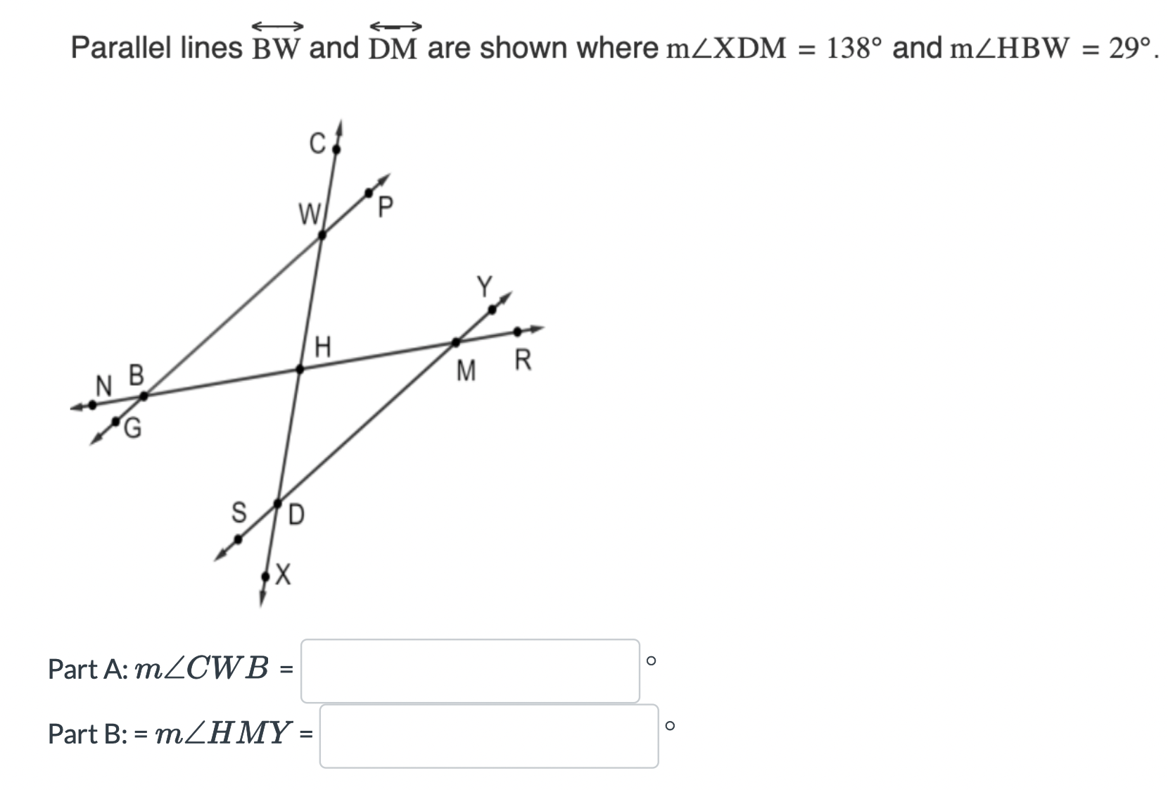 Solved A diagram is shown where PL intersects BH,KG, and RF. | Chegg.com