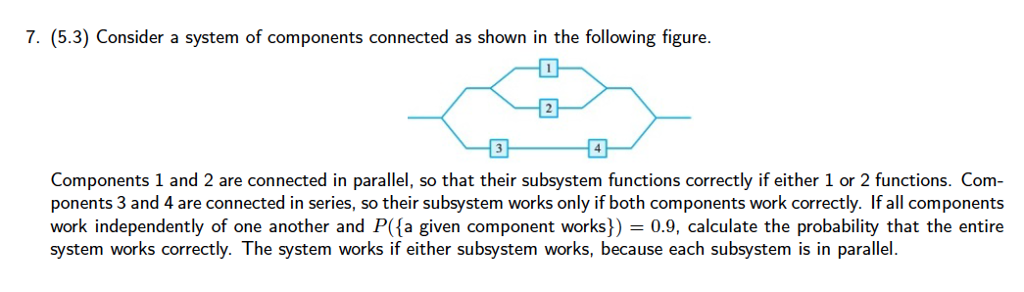 Solved 7. (5.3) Consider a system of components connected as | Chegg.com