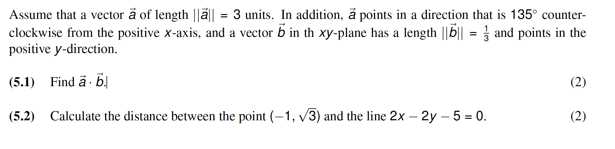 Solved Assume that a vector ã of length ||2|| = 3 units. In | Chegg.com