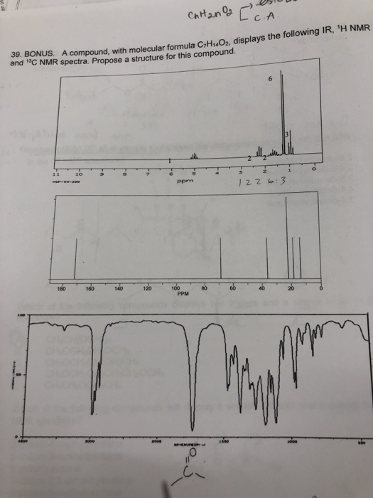 Solved ChHan BONUS. A compound, with molecular formula CiH | Chegg.com
