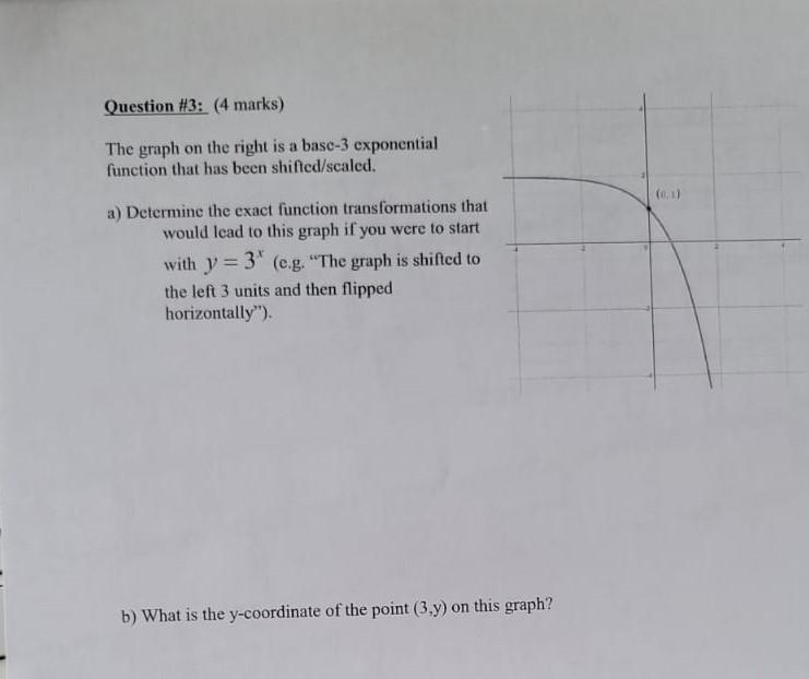 Solved Question #3: (4 marks) The graph on the right is a | Chegg.com