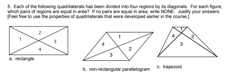 Solved 5. Each of the following quadrilaterals has been | Chegg.com