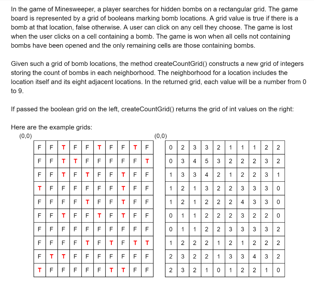 Solved In the game of Minesweeper, a player searches for | Chegg.com