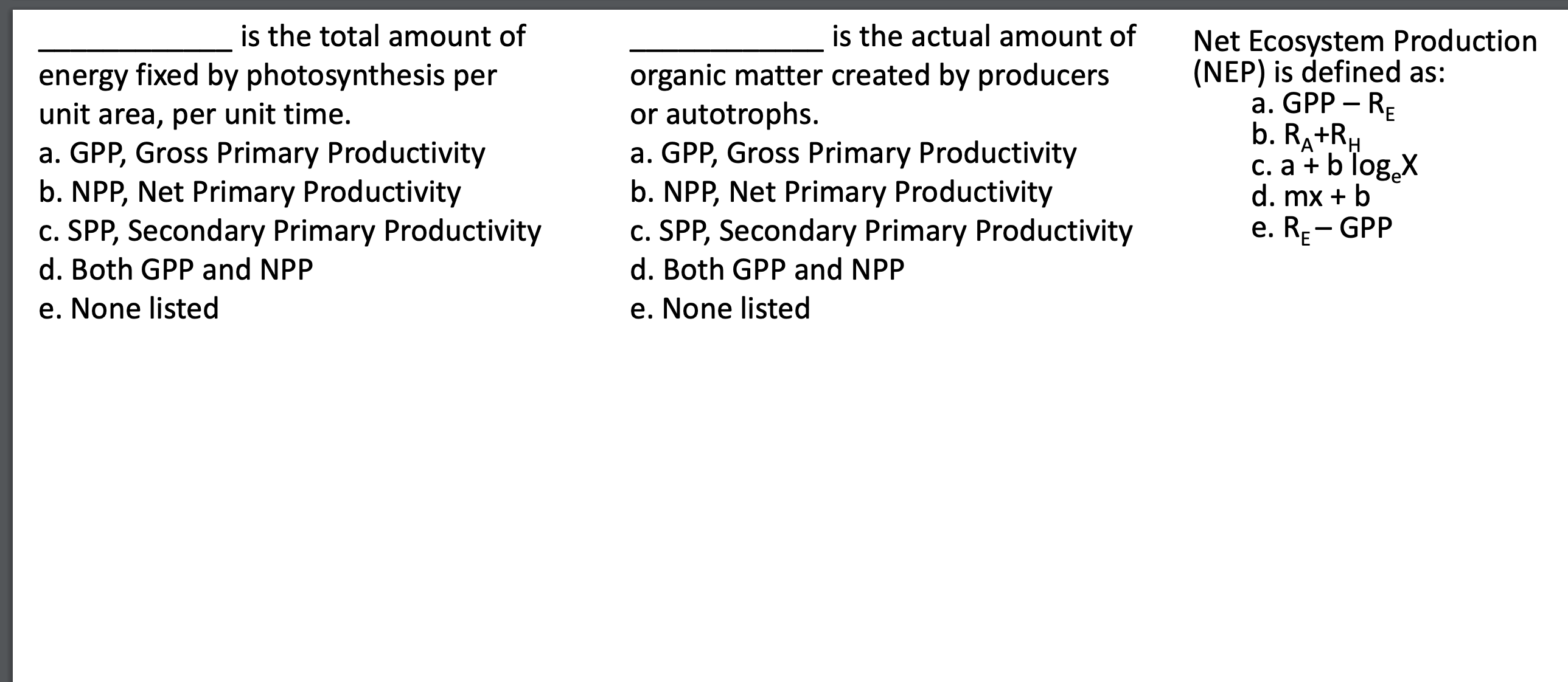 Solved The above illustrate: a. Density dependent factors to | Chegg.com