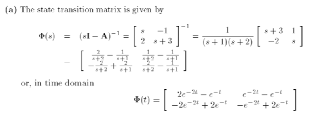 Solved (a) The state transition matrix is given by | Chegg.com