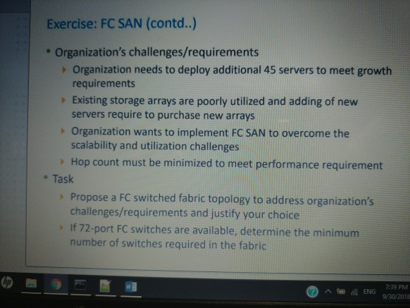 Solved Exercise: FC SAN e Current situation > An | Chegg.com