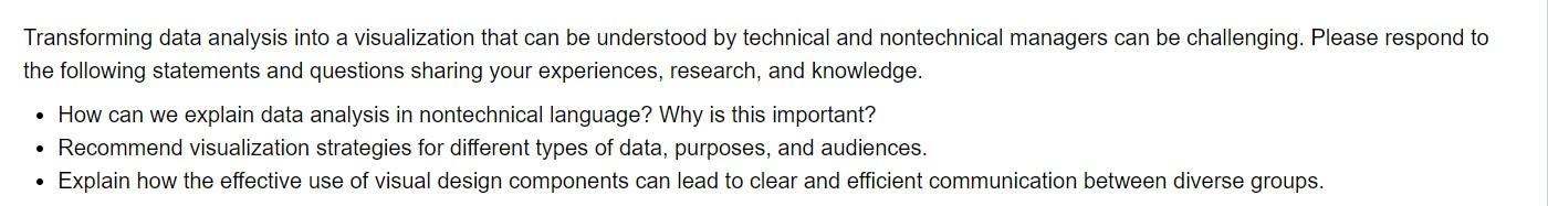 Solved Transforming data analysis into a visualization that | Chegg.com