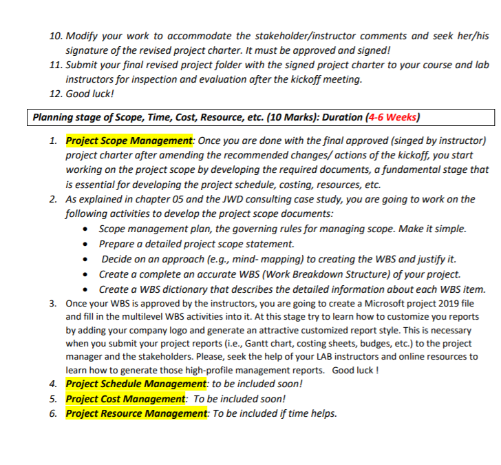 CCSW-313 Software Project Management - Course Project | Chegg.com