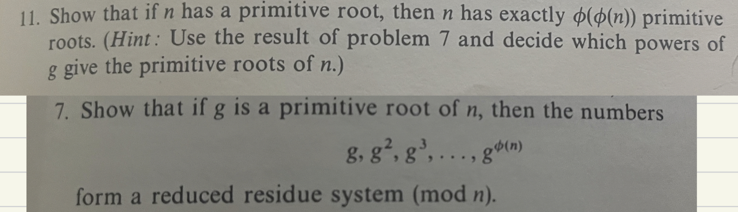 Solved Show that if n has a primitive root, then n has | Chegg.com