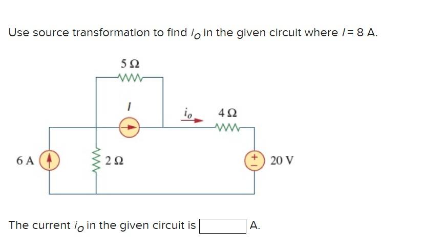 Solved Use source transformation to find i0 in the given | Chegg.com