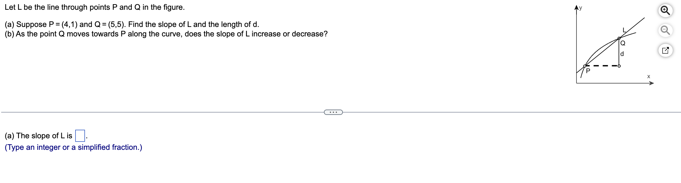 Solved Let L ﻿be the line through points P ﻿and Q ﻿in the | Chegg.com