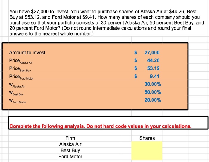 Solved You have $27,000 to invest. You want to purchase | Chegg.com
