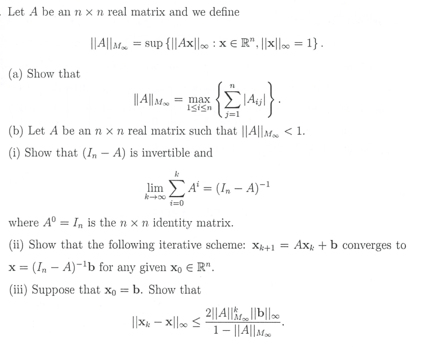 Solved Let A be an n×n real matrix and we define | Chegg.com Solved Let A be an n×n real matrix and we define | Chegg.com
