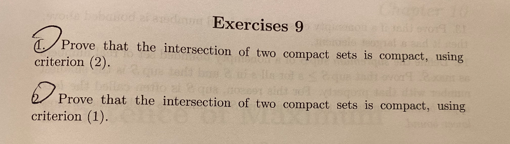 Solved 9.2. Theorem. Compactness. The following are all | Chegg.com