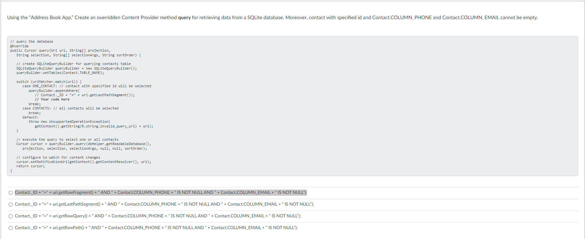 Solved Using the “Address Book App,” Create an overridden | Chegg.com