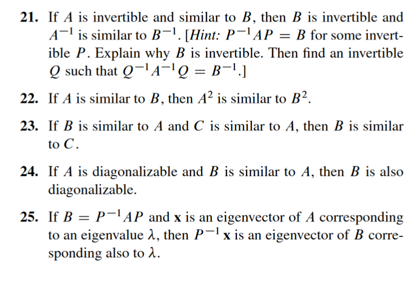 Solved 21. If A is invertible and similar to B, then B is | Chegg.com