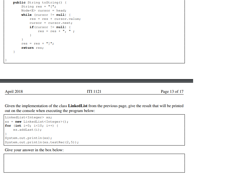 Solved Carefully analyze the following Java and answer the | Chegg.com