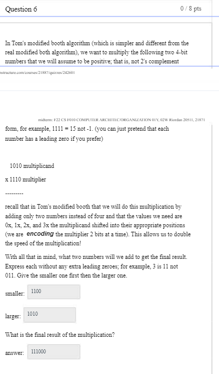 Solved In Tom's modified booth algorithm (which is simpler | Chegg.com