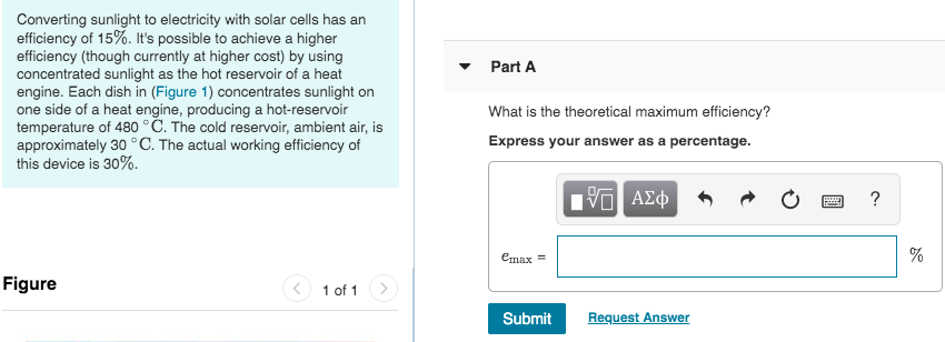 Solved Part A Converting sunlight to electricity with solar | Chegg.com