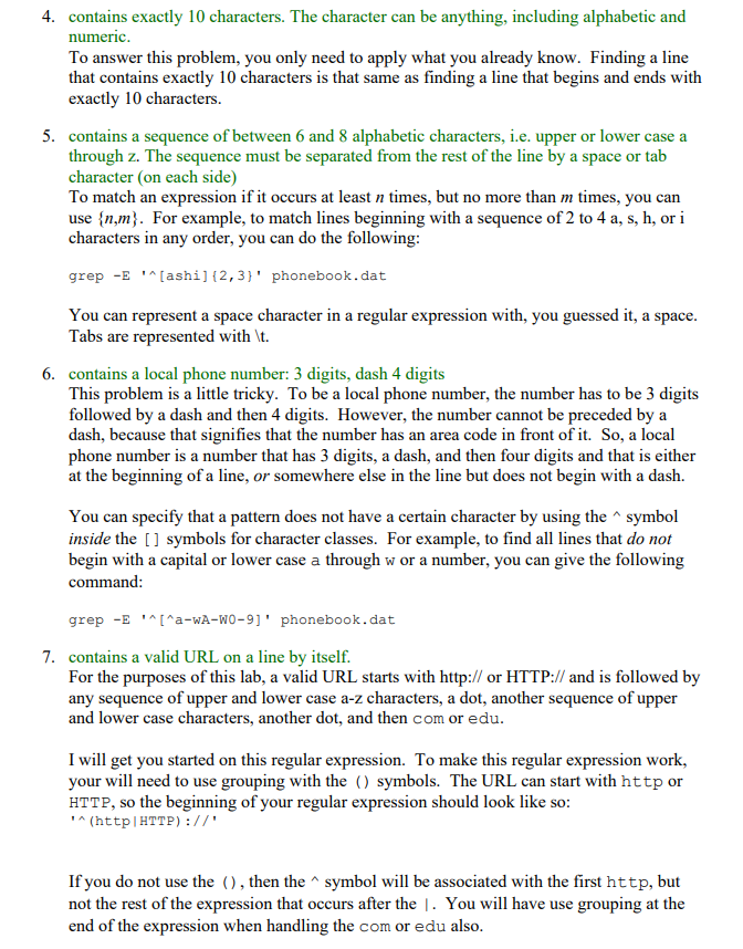 4. contains exactly 10 characters. The character can | Chegg.com