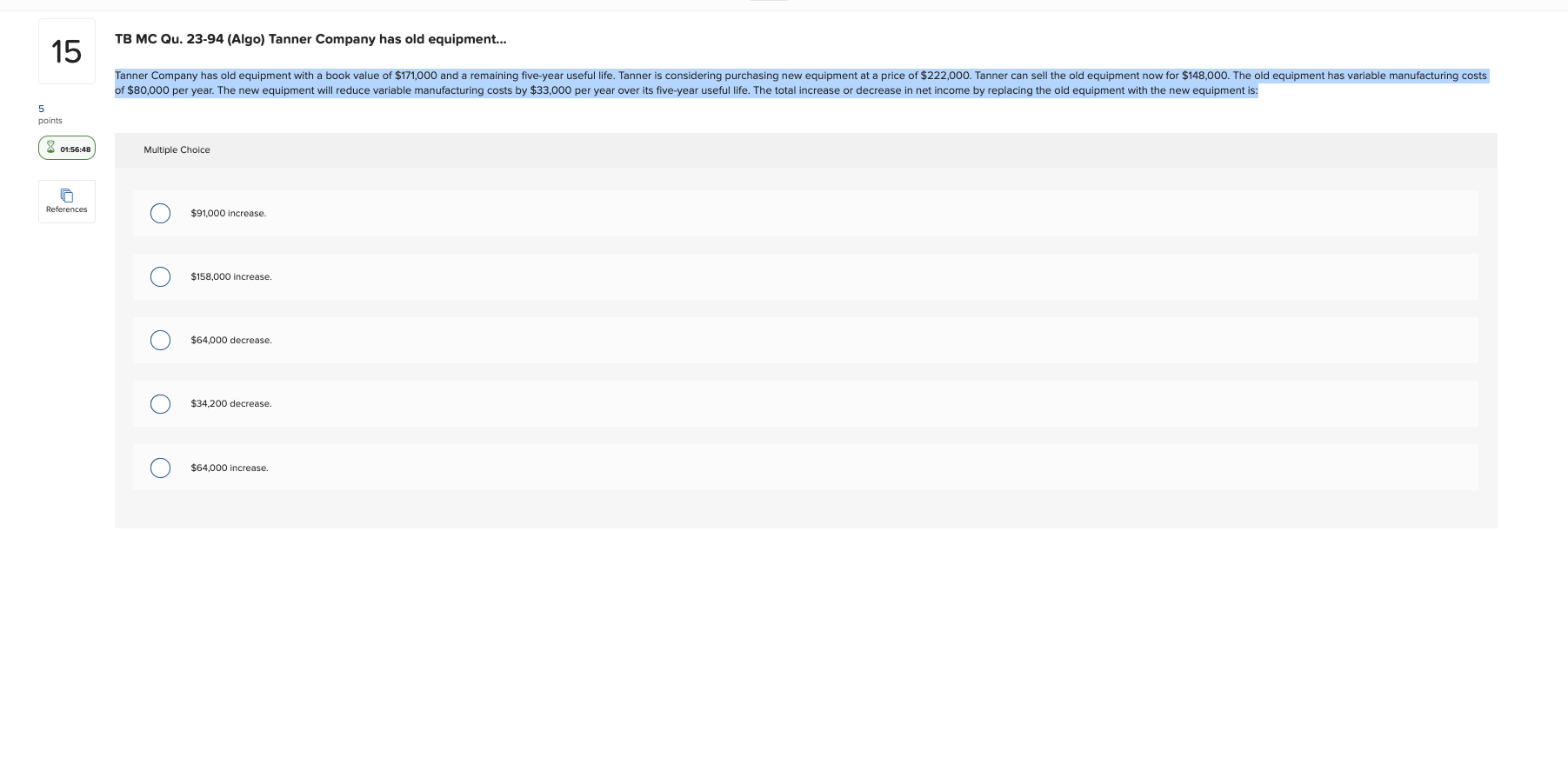 Solved B MC Qu. 23-94 (Algo) Tanner Company has old | Chegg.com