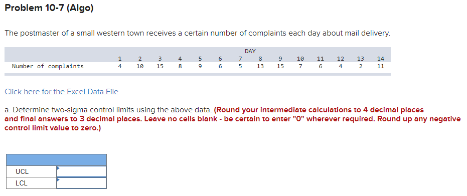 Solved Problem 10-7 (Algo)The postmaster of a small western | Chegg.com