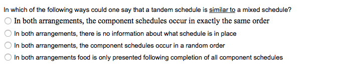 Solved Three component schedules (VR 10, VI 20 s, and FR5) | Chegg.com