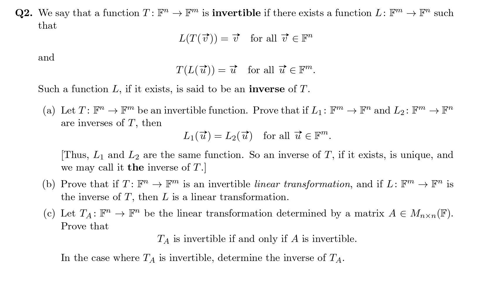 Solved prove whether it is true or false with work shown and | Chegg.com