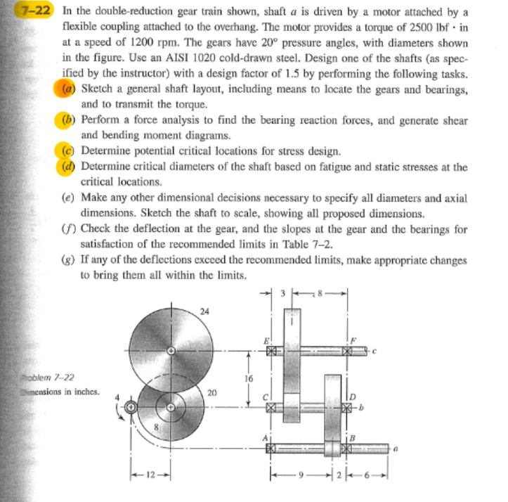 Solved 7-23 In the figure is a proposed shaft design to be | Chegg.com