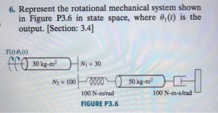 Solved 6. Represent the rotational mechanical system shown | Chegg.com