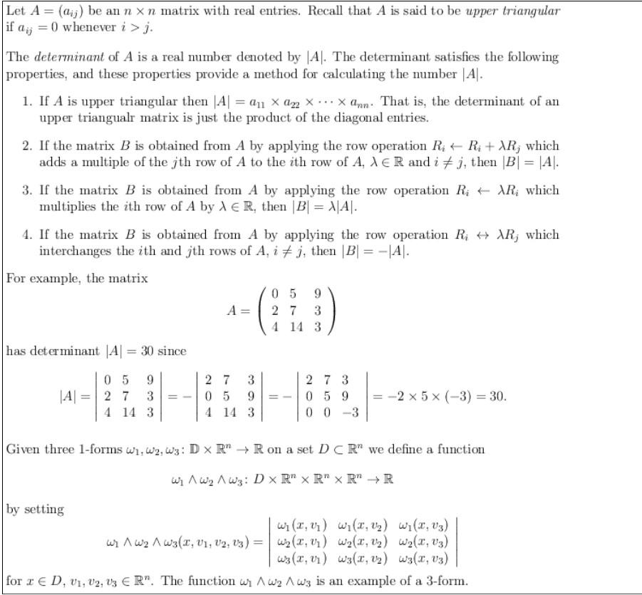 Solved Let A = (aij) be an n x n matrix with real entries. | Chegg.com