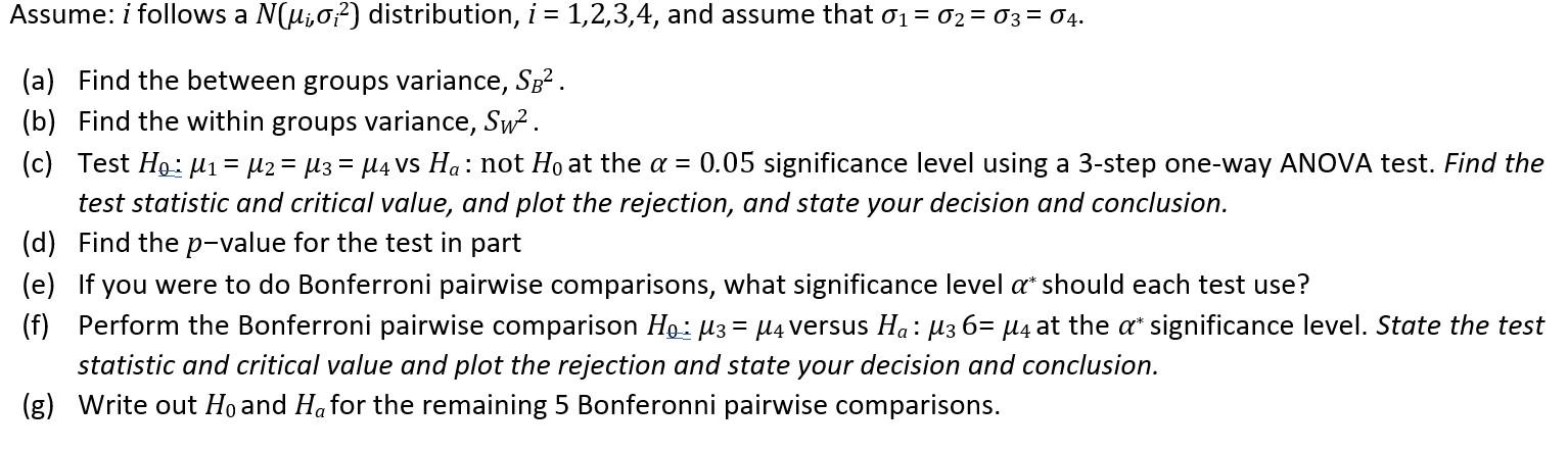 Solved Find the between groups variance, SB2 . Find the | Chegg.com
