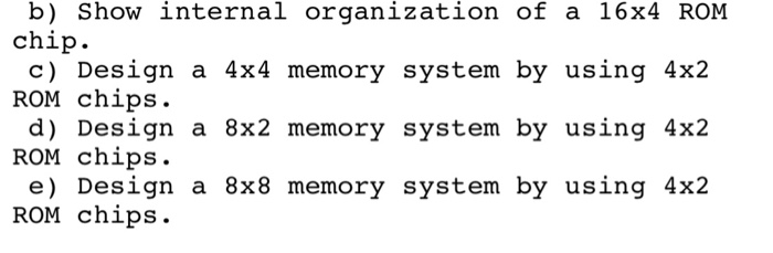 Solved chip ROM chips. ROM chips. ROM chips. b) Show | Chegg.com