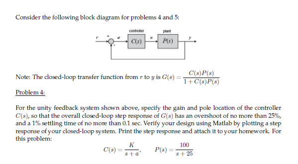 Solved Consider the following block diagram for problems 4 | Chegg.com