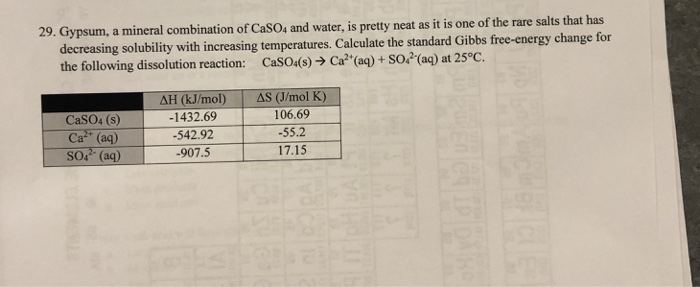 Solved 2 9. Gypsum, a mineral combination of CaSO4 and | Chegg.com