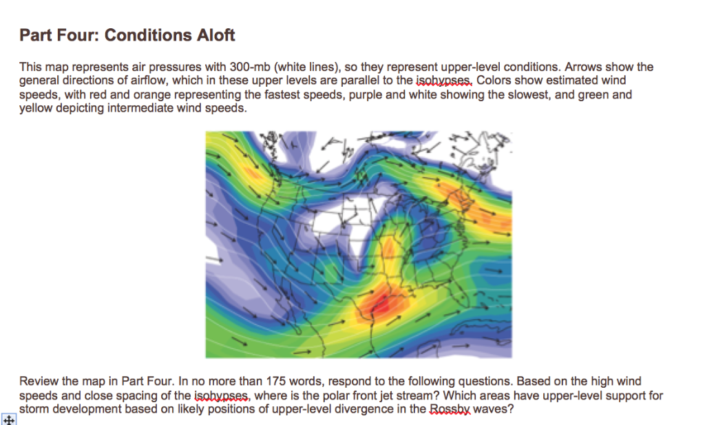 Part Four: Conditions Aloft This map represents air | Chegg.com