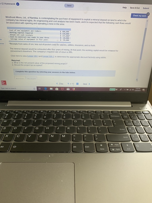 Solved 12 Homework Help Save&Exit Submit Check my work | Chegg.com