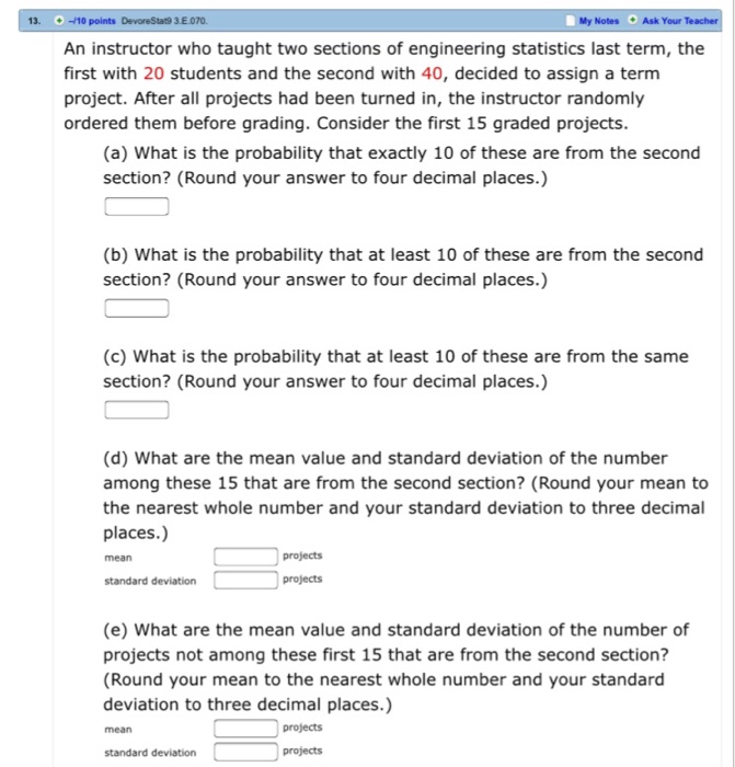 Solved 12 My Notes Ask Your Teacher 10 Points Devorestat9
