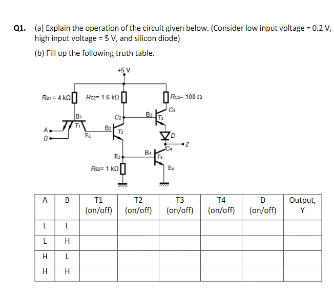 Solved Q1. (a) Explain the operation of the circuit given | Chegg.com