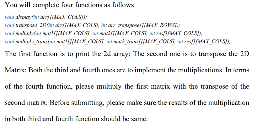Solved #include #define MAX_ROWS 3 #define MAX_COLS 3 1 2 3 | Chegg.com
