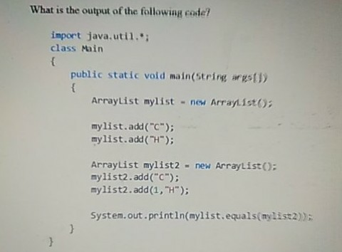 Solved What is the output of the following code import | Chegg.com